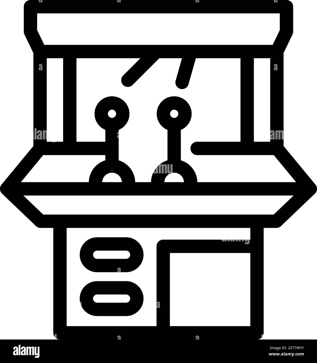 Line art icon of an arcade game machine, evoking the nostalgia of ...