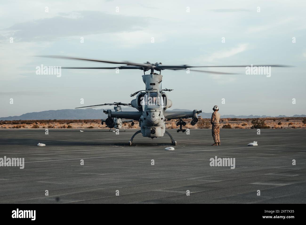 A U.S. Marine Corps AH-1Z Viper helicopter, assigned to Marine Light ...