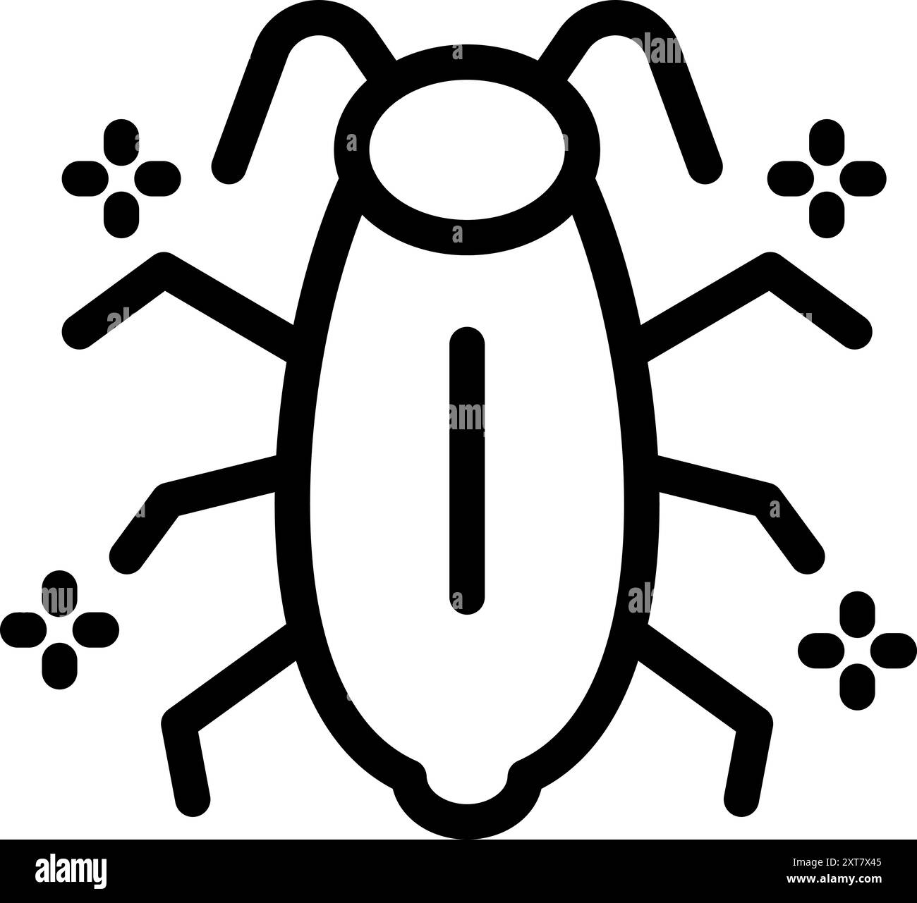 Simple icon of a beetle spreading germs bacteria and viruses Stock ...