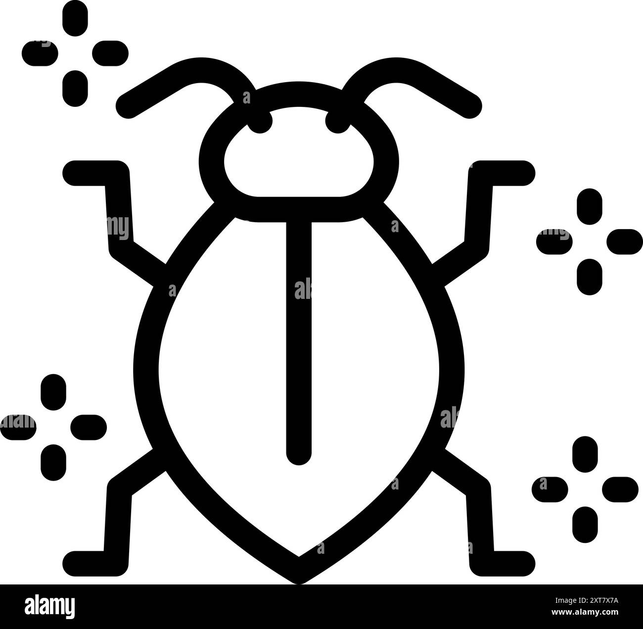 Simple black and white icon of a beetle crawling Stock Vector Image ...