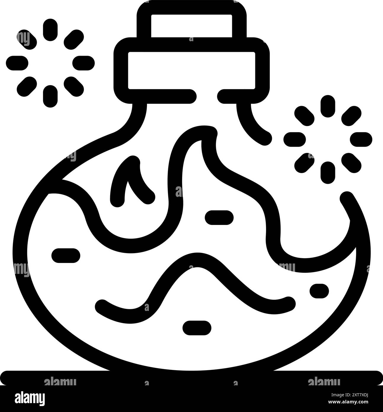 Witch making bubbling potion in Stock Vector Images - Alamy