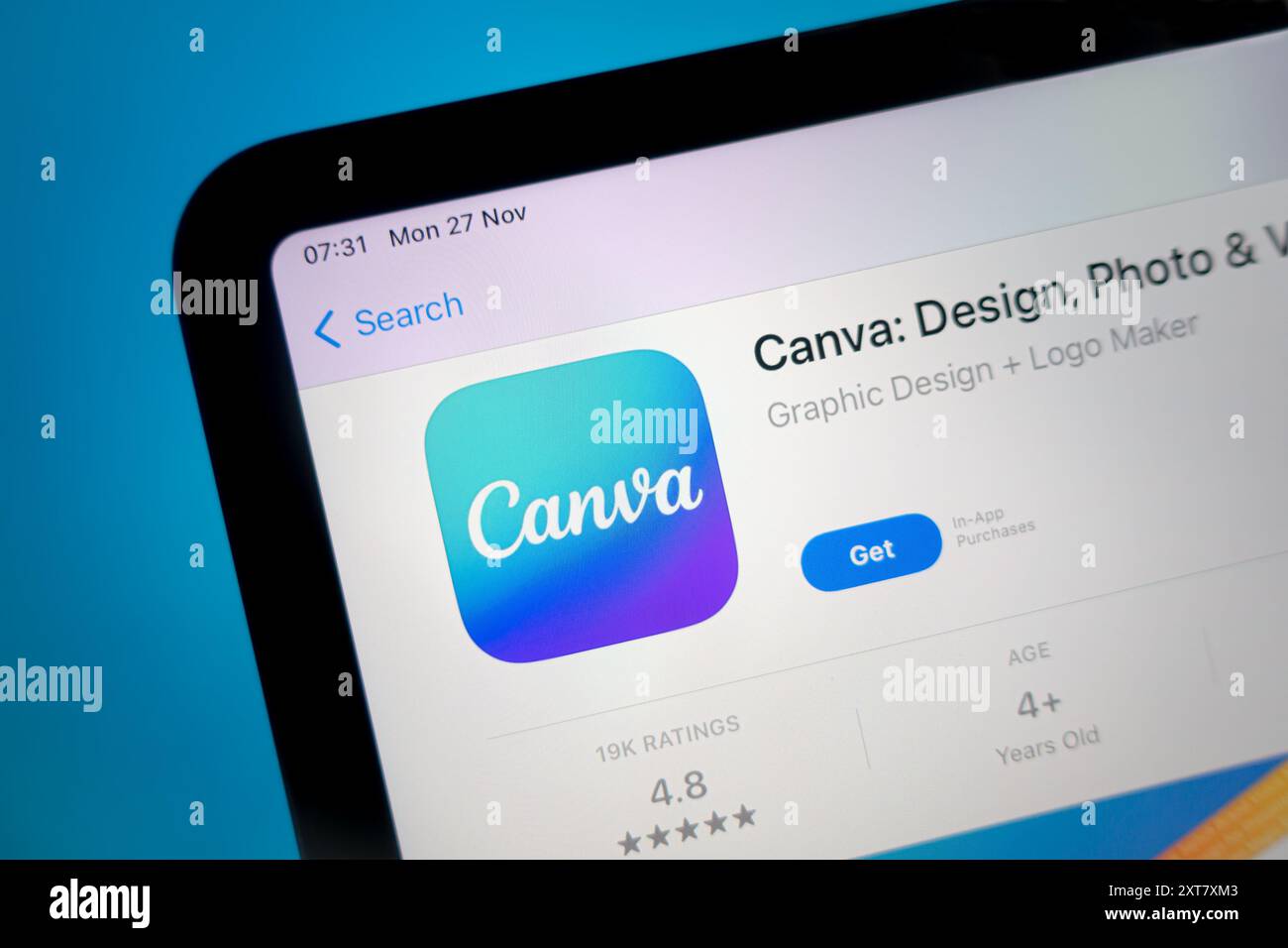 Nanning, China - Nov 27, 2023. Canva app. Canva is an online graphic design platform that is ...