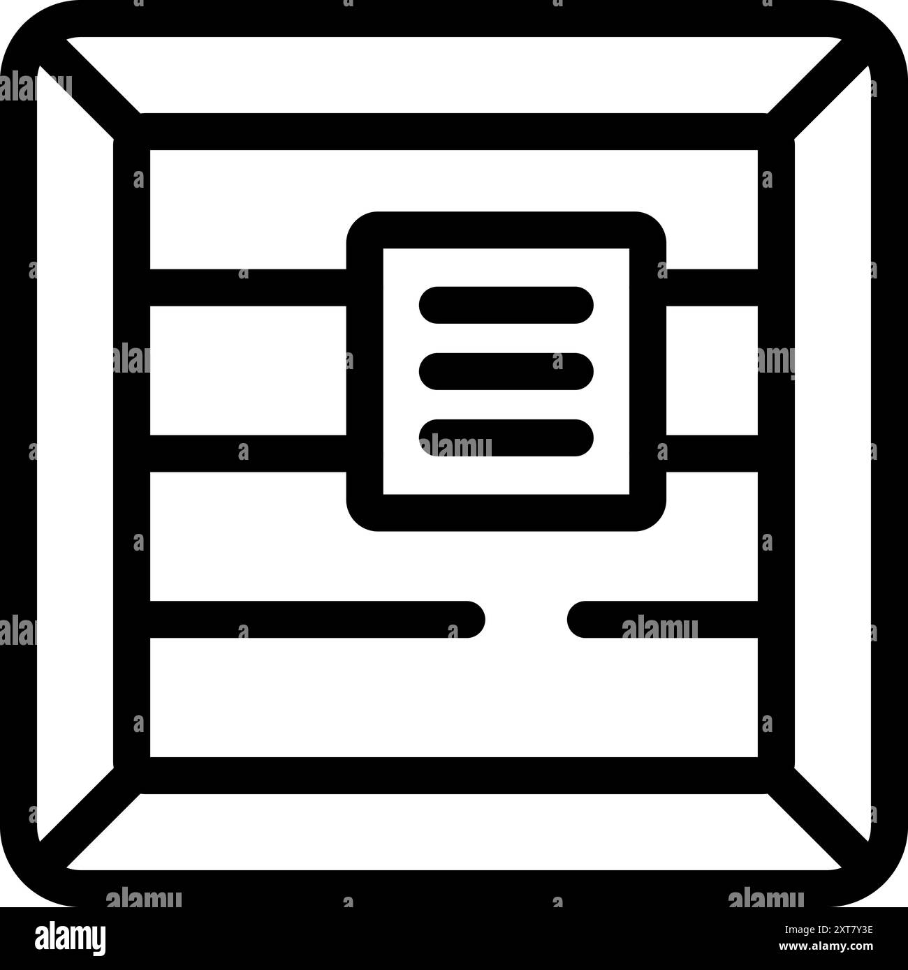 Simple vector icon of a parcel box with a label, representing ...