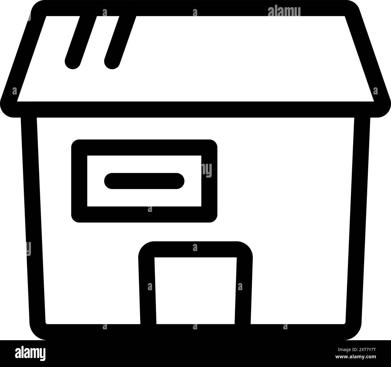 Line art icon of a simple storefront or office building facade, perfect ...