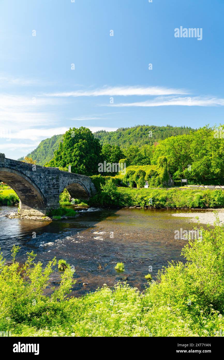 Llanrwst Bridge & Tearoom - Snowdonia, Wales, UK Stock Photo - Alamy