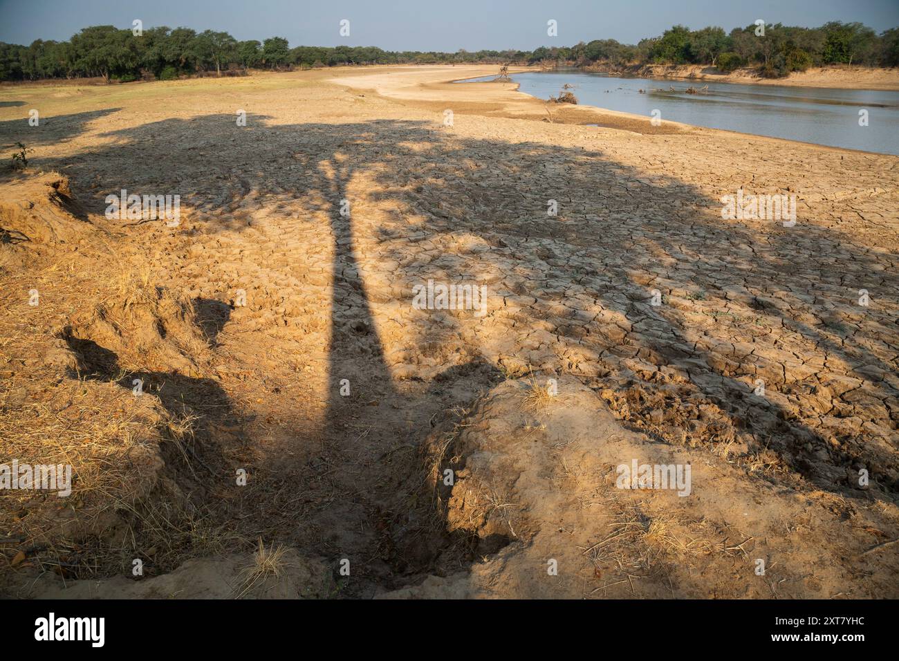 Scenic view of the Luangwa River in the North Luangwa National Park ...