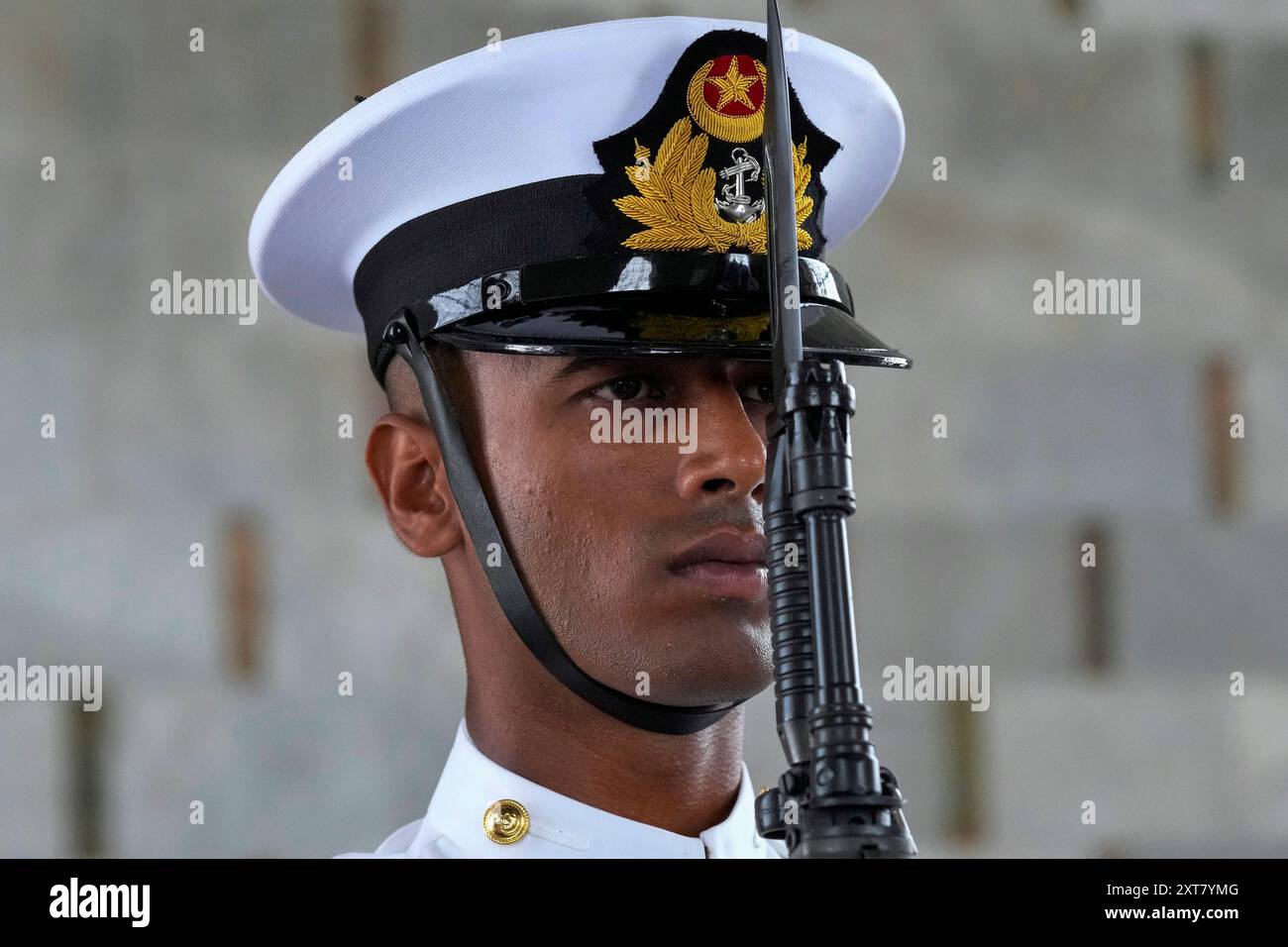 A Pakistan Navy cadet stands guard at the mausoleum of Muhammad Ali ...