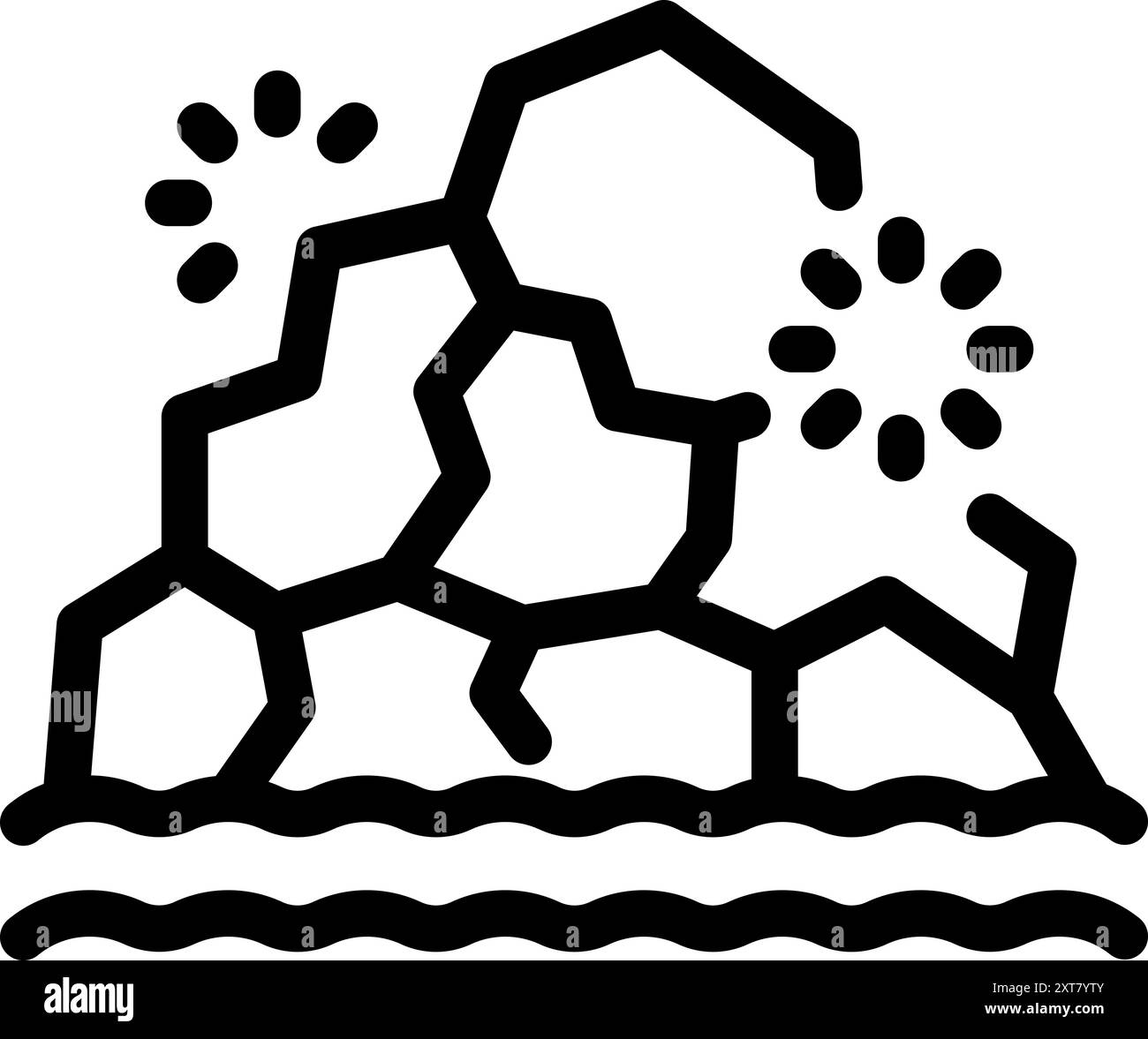 Simple vector icon of an iceberg melting and breaking apart in the ...