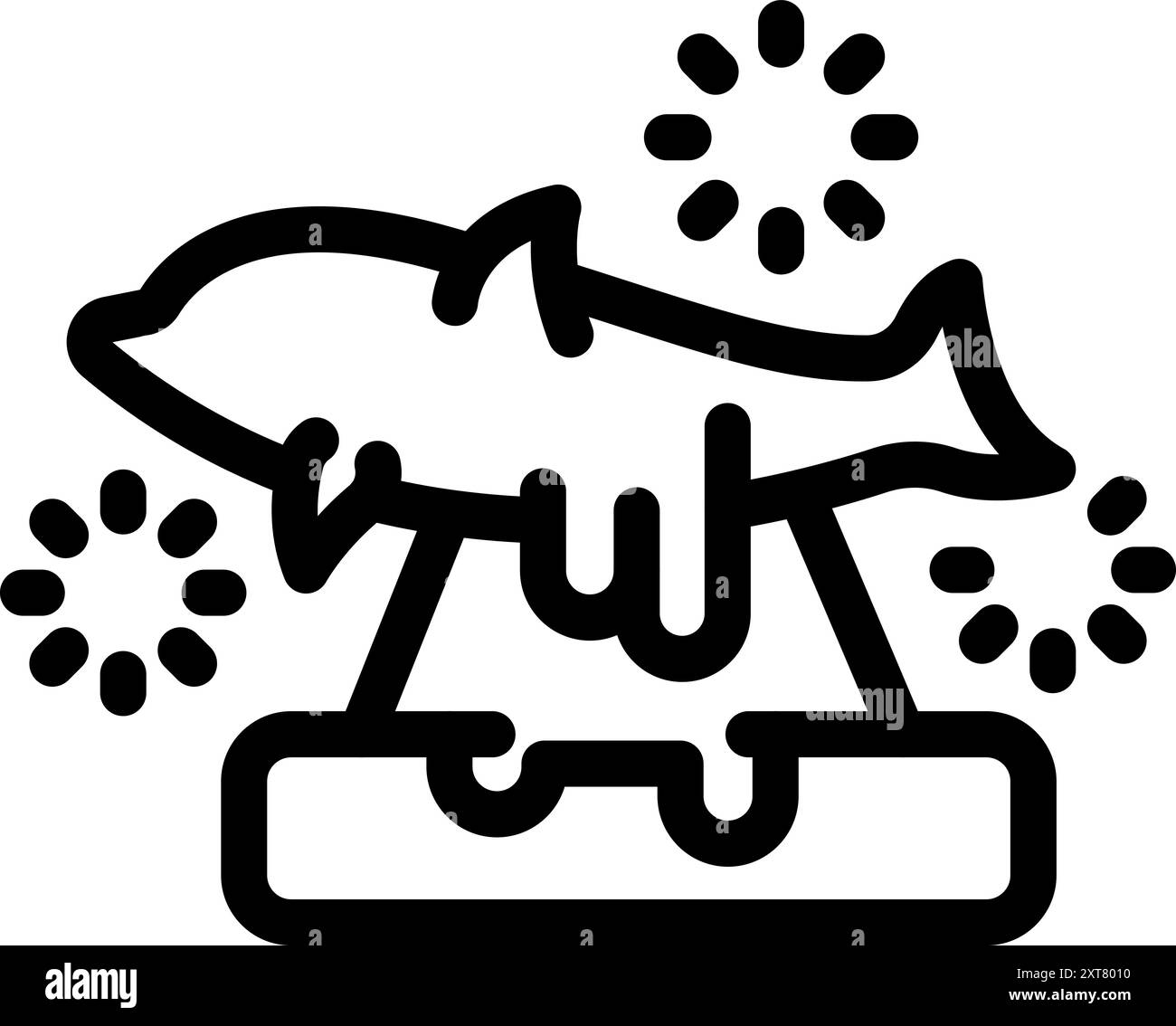 Amusement park ride with dolphin design spinning on carousel at night ...