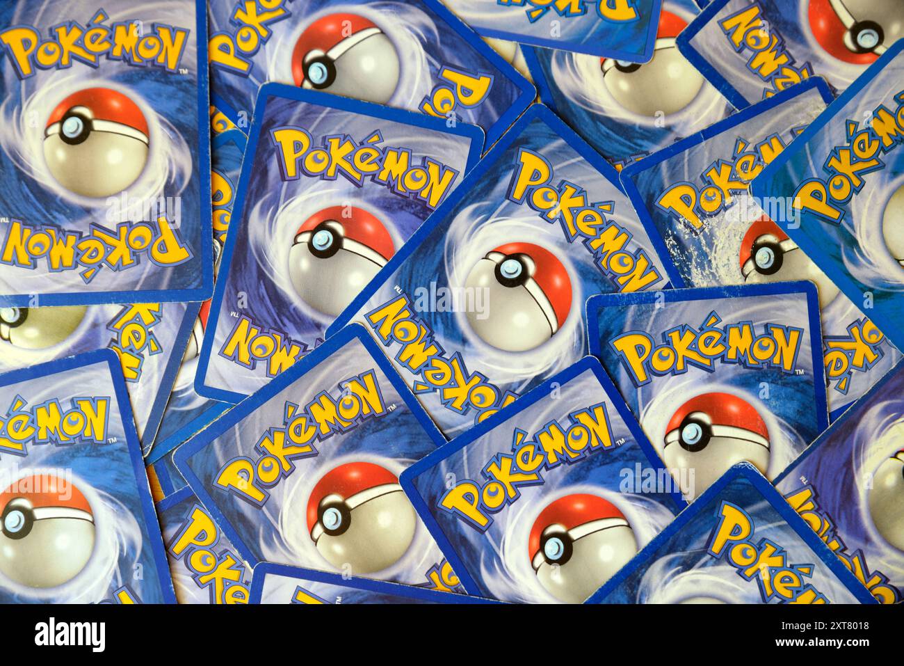 Stockholm, Sweden - August 13, 2024: Pokemon trading cards background ...