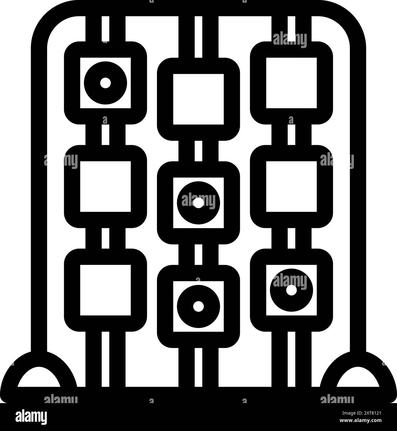 Black line icon for a shooting range target used by police officers for ...