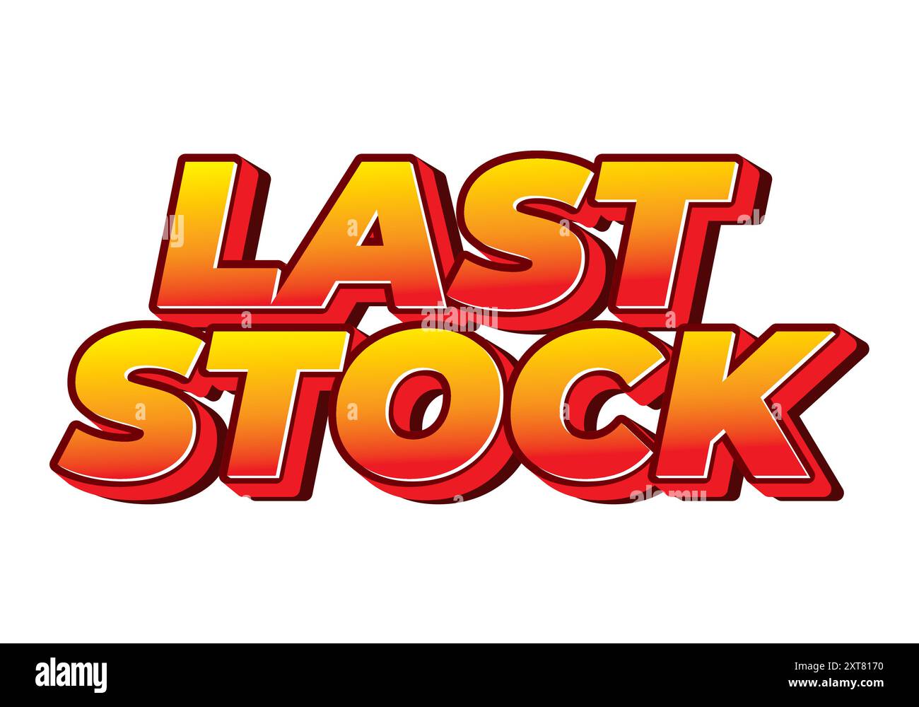 Last stock. Text effect design for ads purpose in 3D style Stock Vector ...