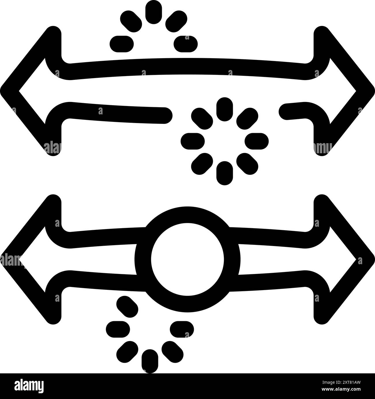 Simple black and white vector icon set representing two different data ...