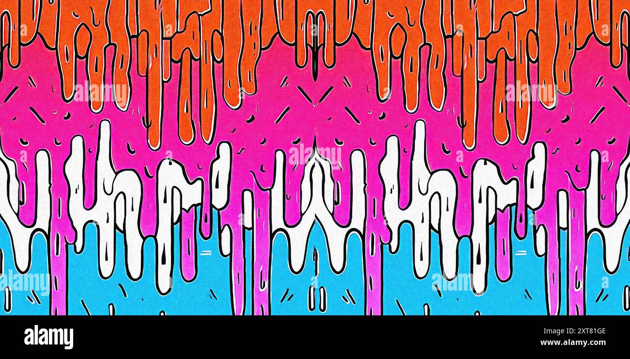 Fun dripping paint effect digital banner pattern with whimsical ink ...