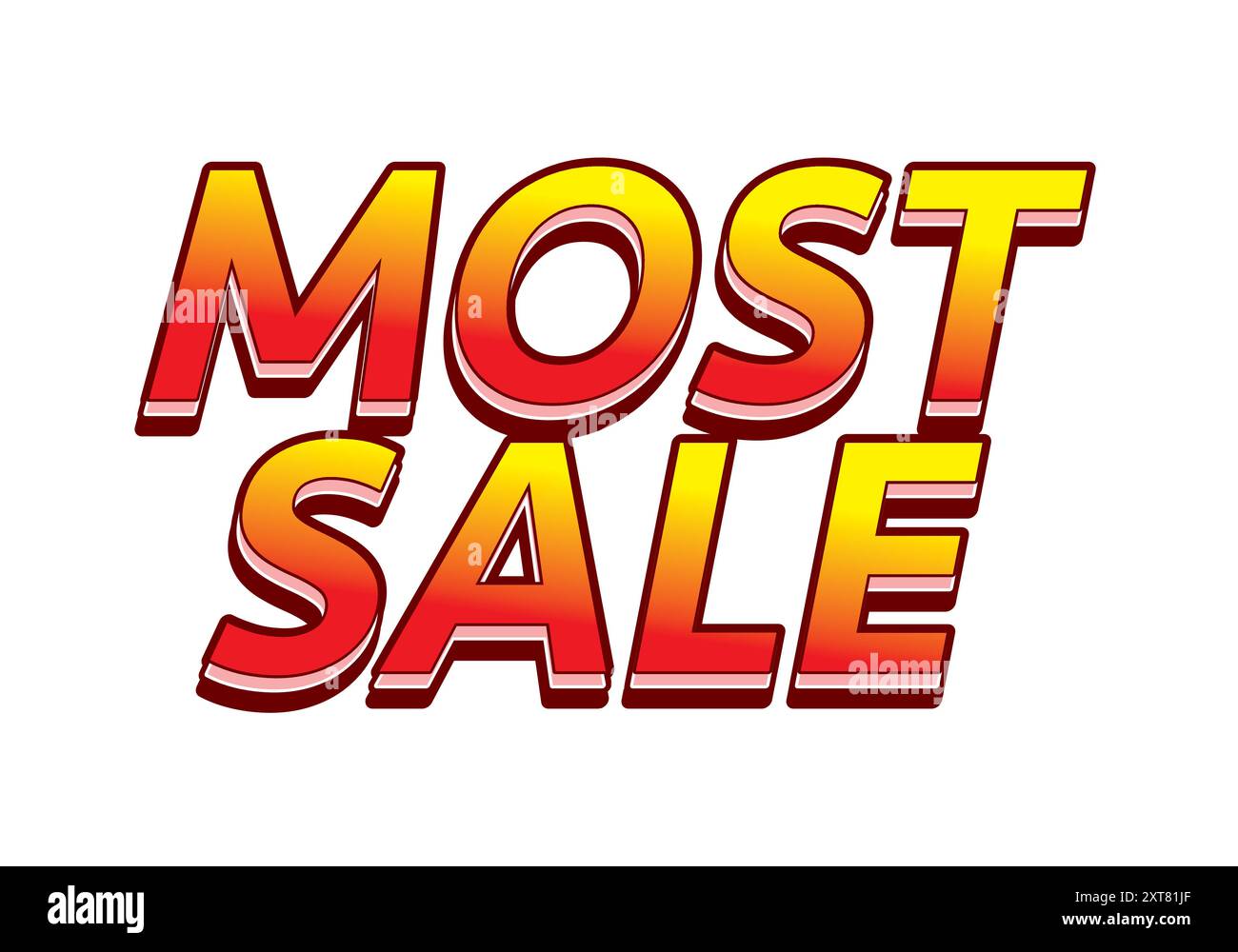 Most sale. Text effect design in 3D style with good colors Stock Vector ...
