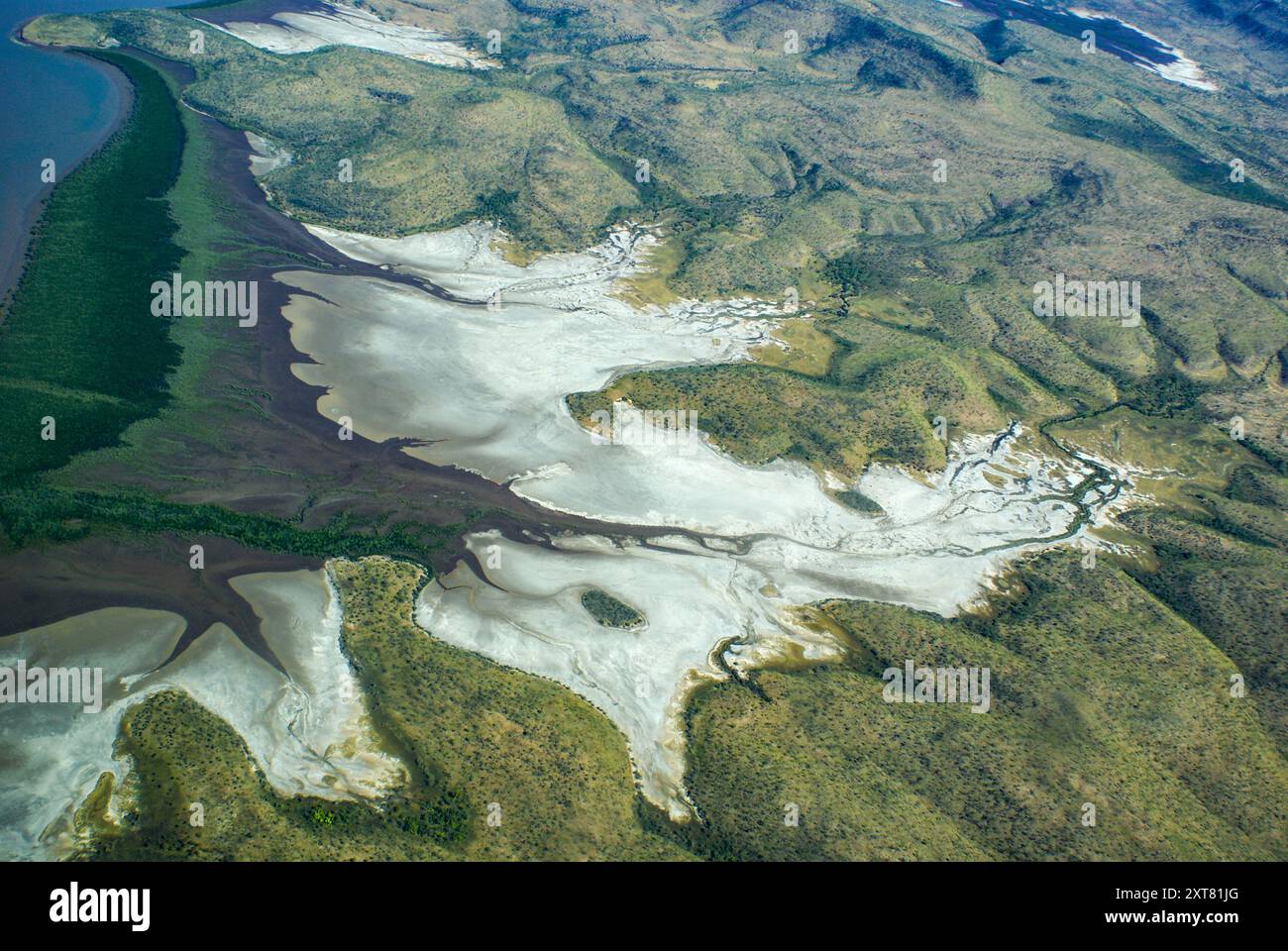 Tidal flat with natural pattern of coastal sediments on the East ...
