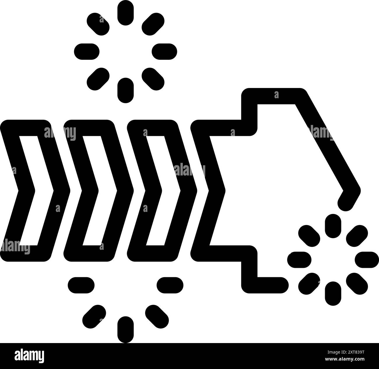 Bold black outline of an arrow pointing right, symbolizing progress and ...