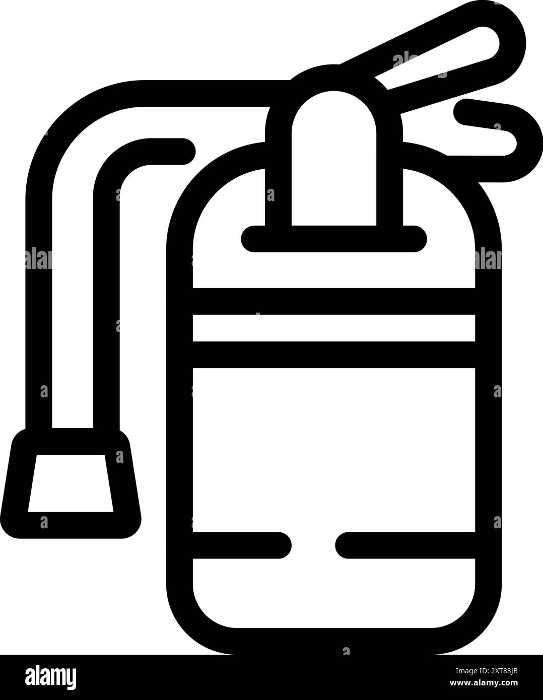 Simple fire extinguisher icon, representing firefighting equipment for ...
