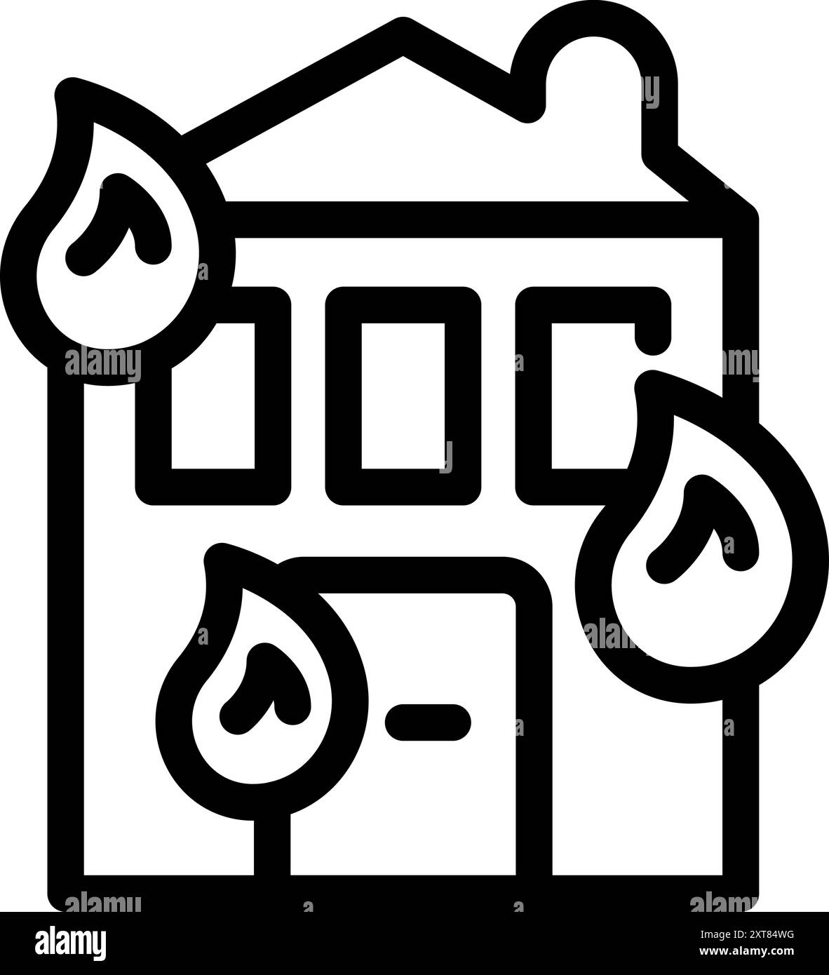 Simple vector showing a house surrounded by flames, good illustration ...