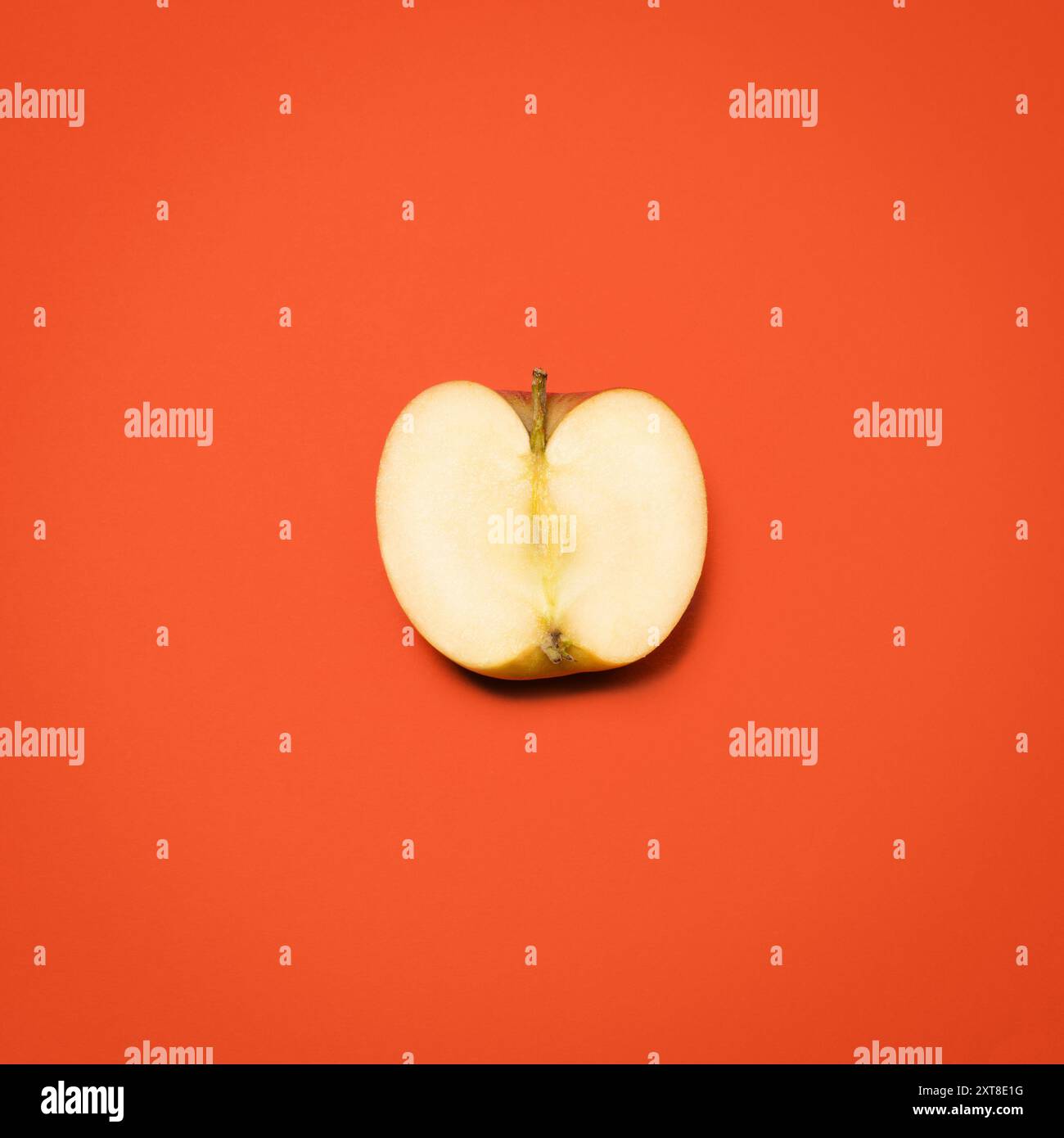 Above, half apple and cut in studio for nutrition, healthy eating and ...