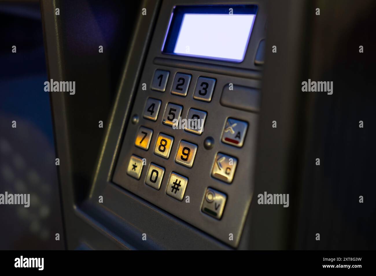 ATM keypad with illuminated buttons Stock Photo - Alamy