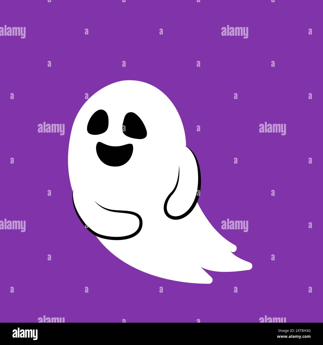 Hand drawn illustration of funny ghost. Cute isolated illustration of ...