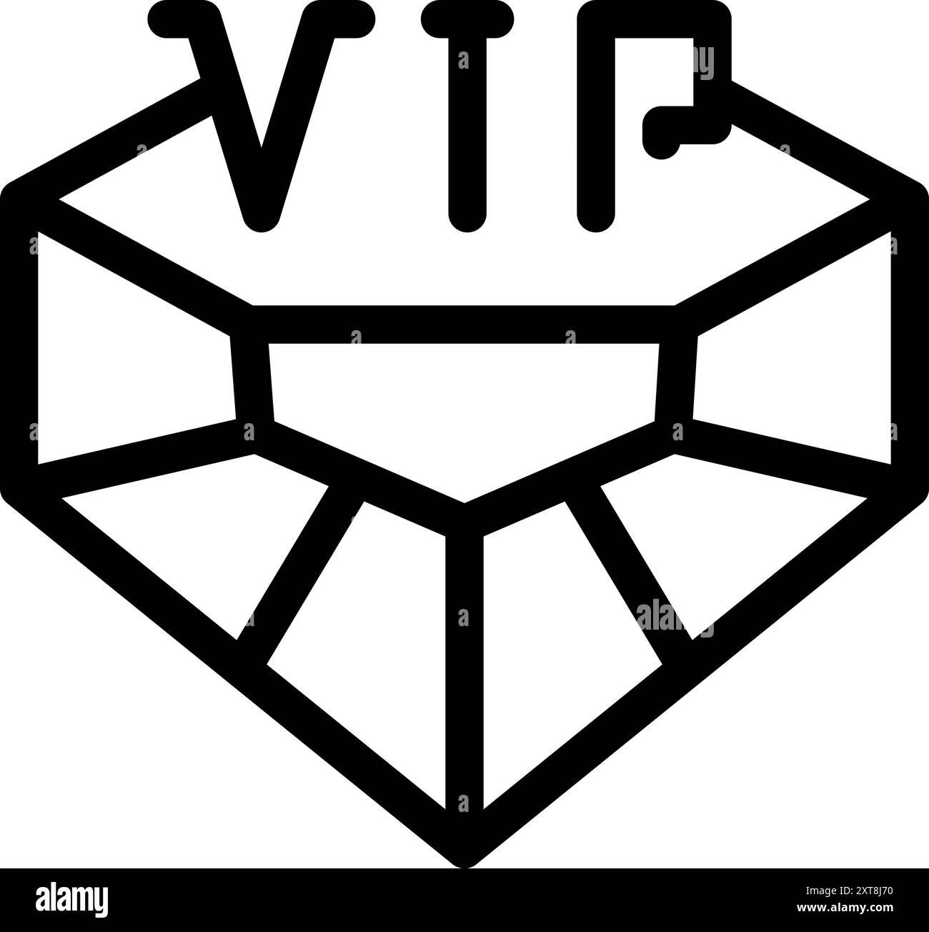 Line art icon of a sparkling diamond representing vip status Stock ...