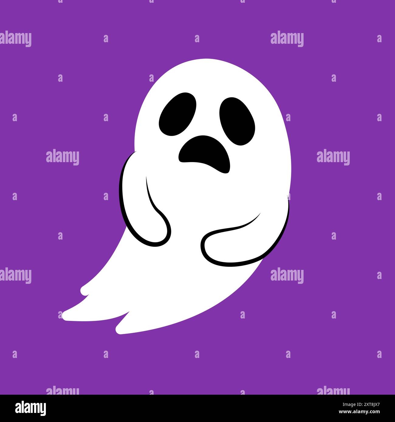 Hand drawn illustration of funny ghost. Cute isolated illustration of ...