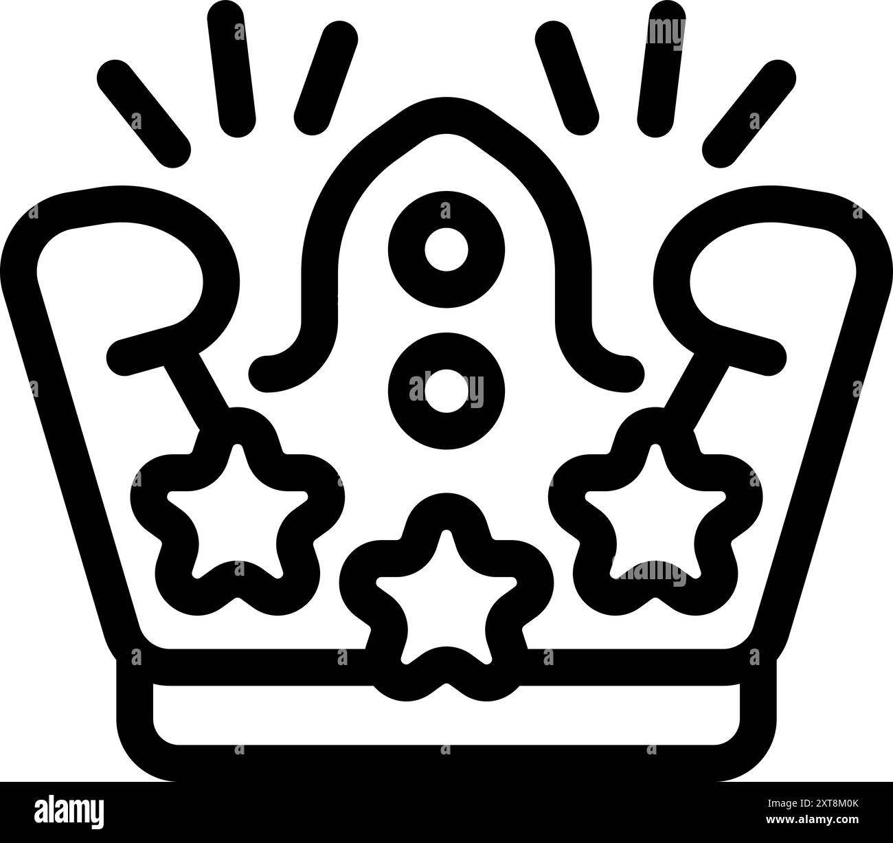 Line art vector of a majestic crown, representing royalty, power, and ...