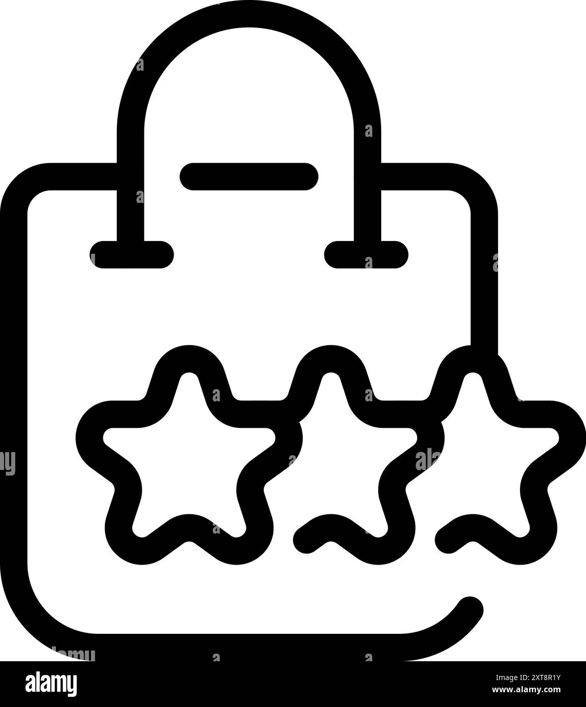 Simple shopping bag is displaying three stars, symbolizing a positive ...