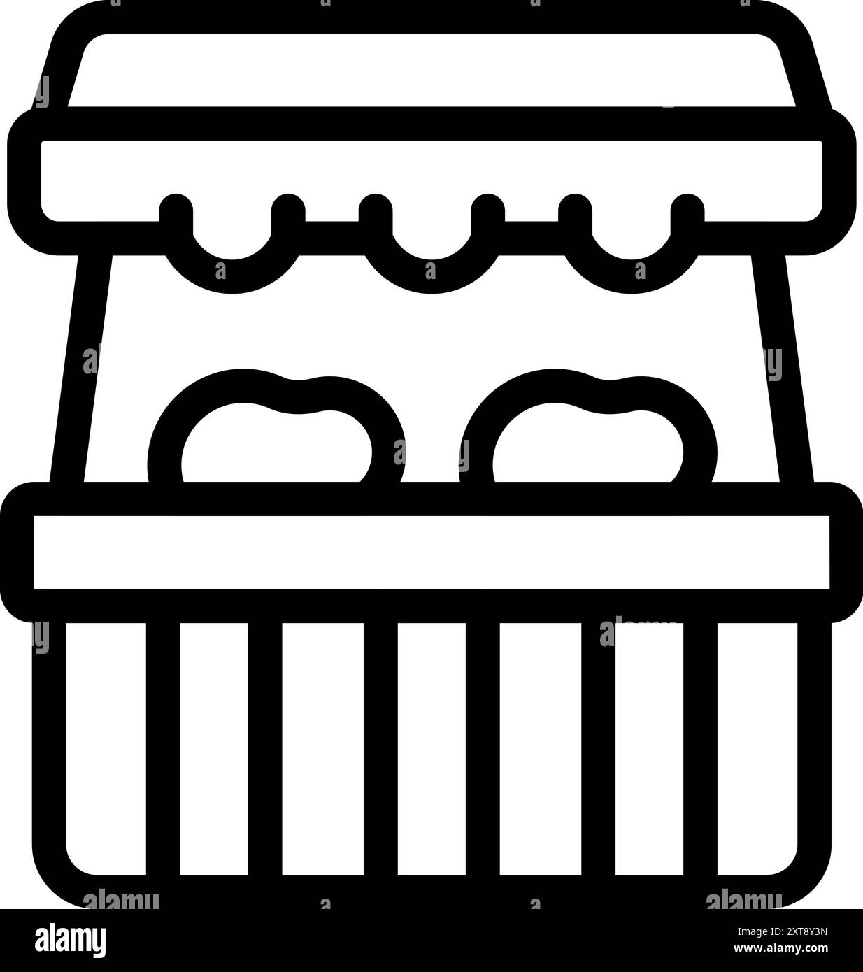 Street food stall selling potatoes icon representing fast food Stock ...