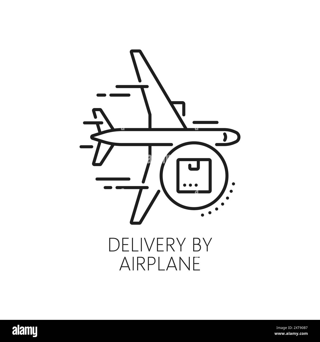 Delivery by airplane line icon, shipping and logistics or cargo supply ...