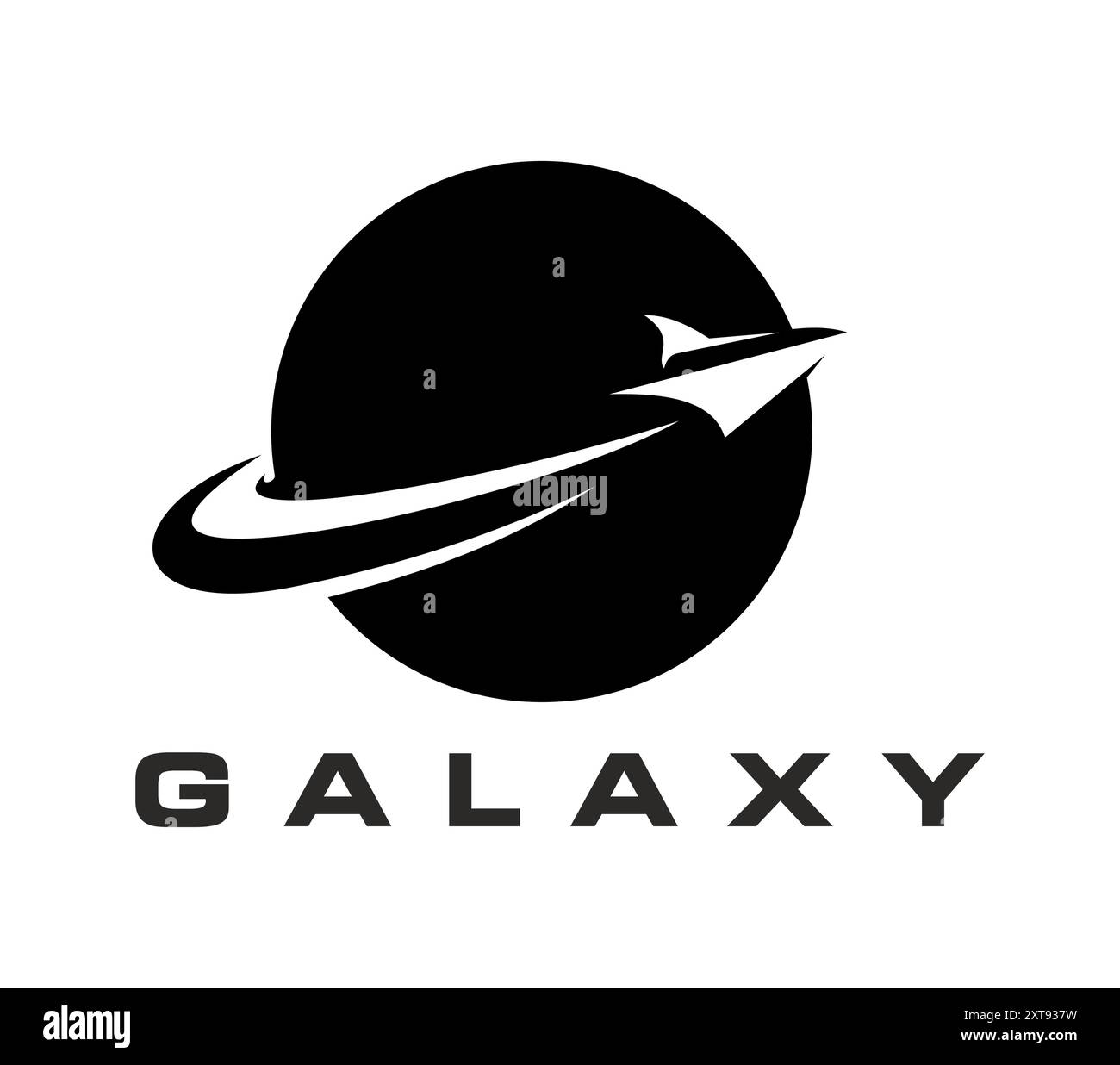 Spaceship, space rocket icon. Isolated vector black and white emblem ...