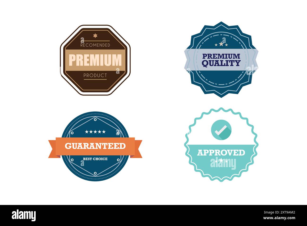 Set of Quality Badges and Labels Design Elements. Flat style vector ...