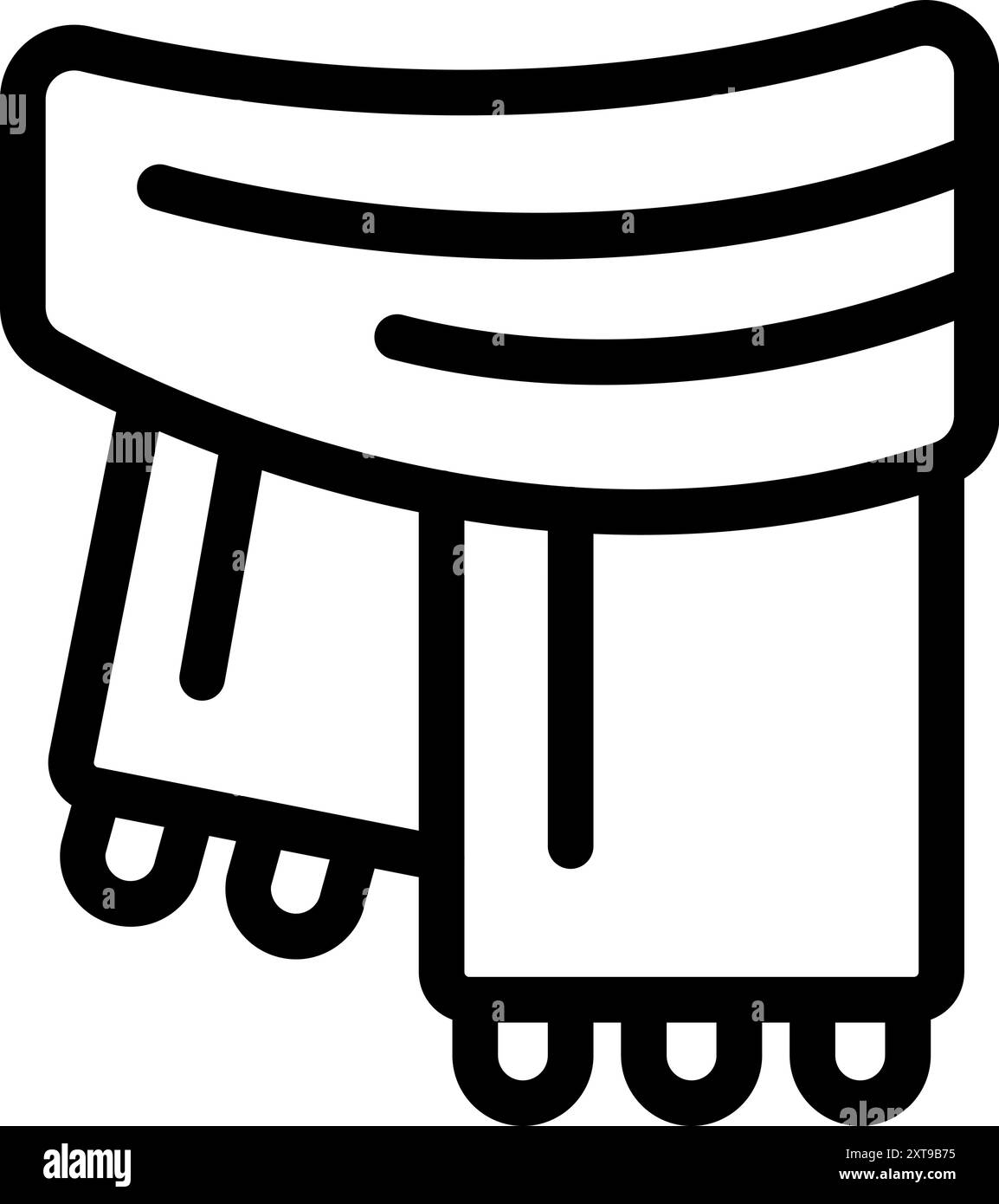 Simple black and white vector icon of a keffiyeh, a traditional middle ...