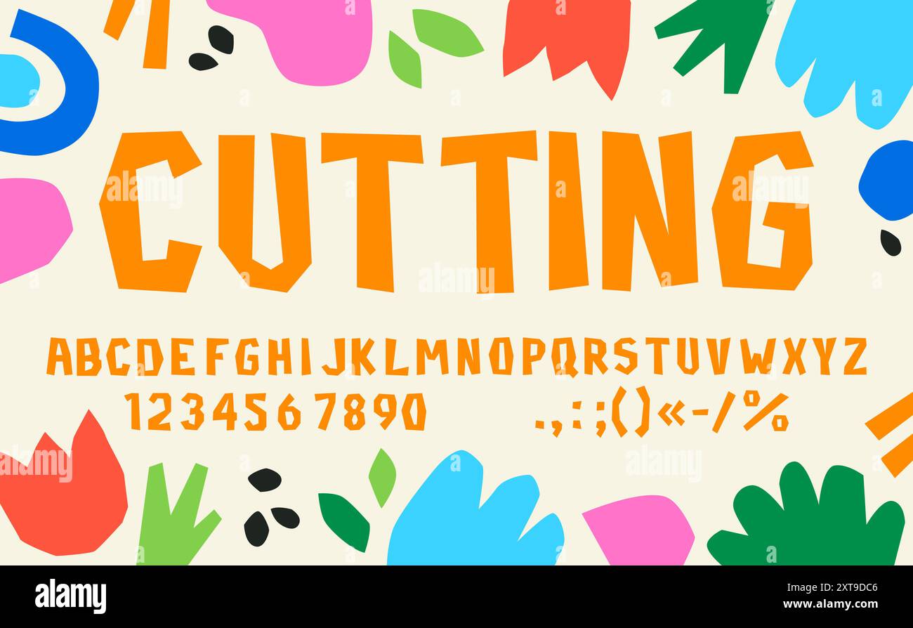 Fub rough pirate font, cutout kids type of English alphabet letters, vector cartoon typeface ...