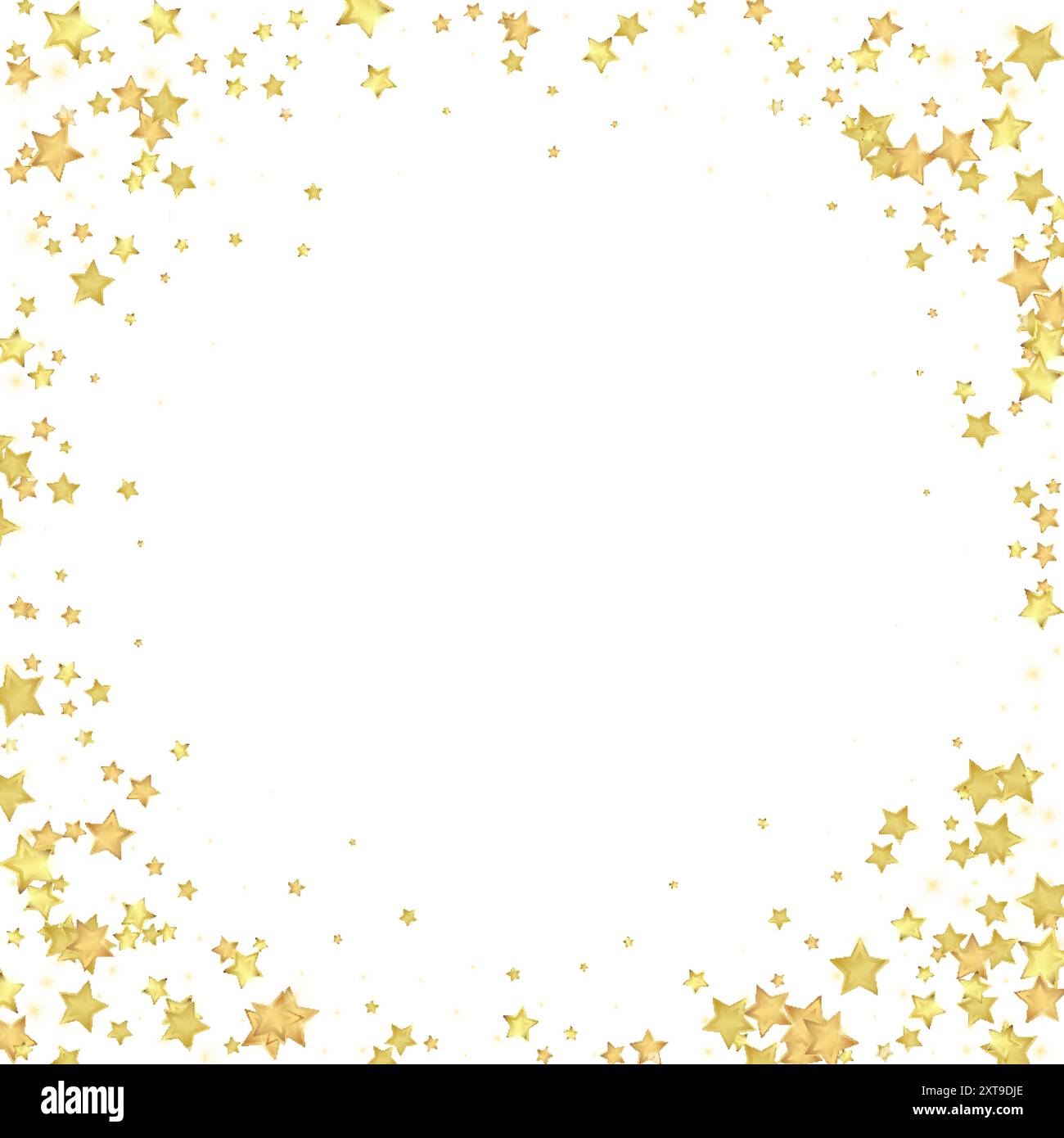 Magic stars vector overlay. Gold stars scattered around randomly ...