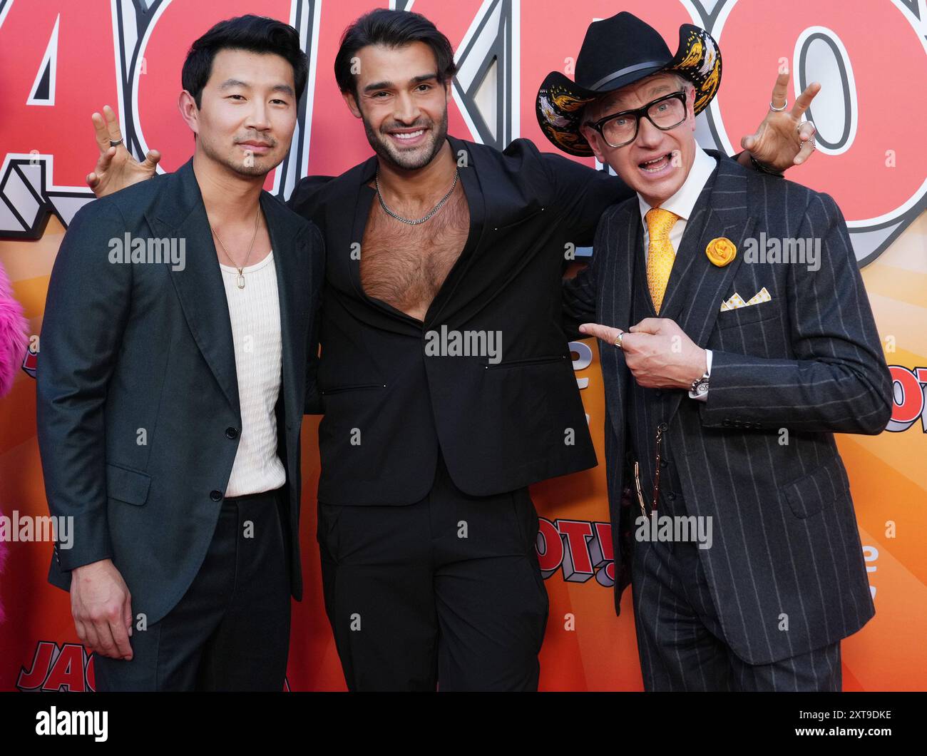Los Angeles, USA. 13th Aug, 2024. (L-R) Simu Liu, Sam Asghari and Paul ...