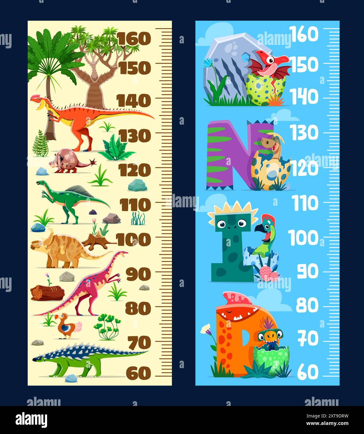 Dinosaur size chart Stock Vector Images - Alamy