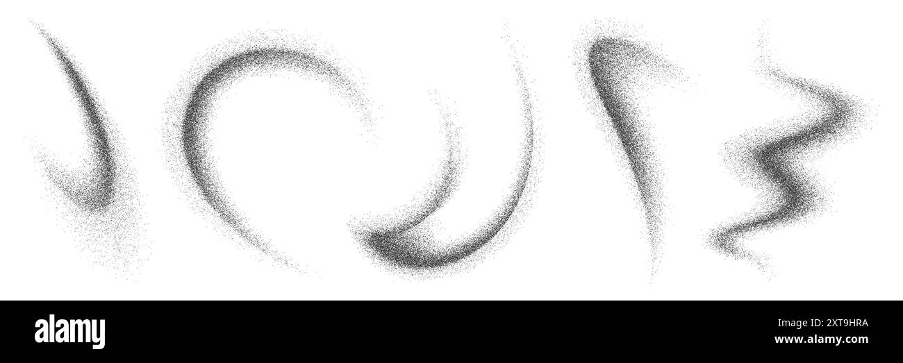 Noise grain wave spray, sand and dust paint brush. Vector set of ...