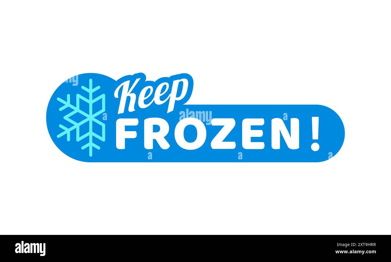 Blue frozen cold product icon. Isolated vector sticker, features ...