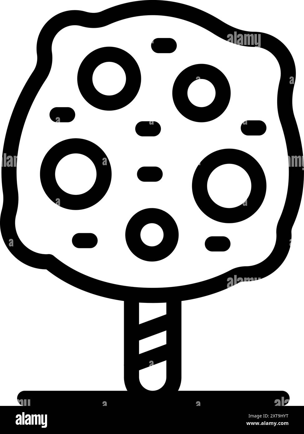 Simple and minimal line art icon of an apple tree growing apples Stock ...