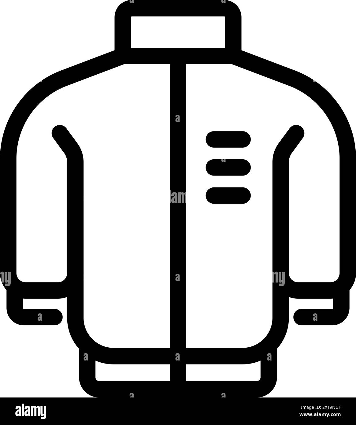 Minimalist line art icon depicting a warm winter jacket, perfect for ...
