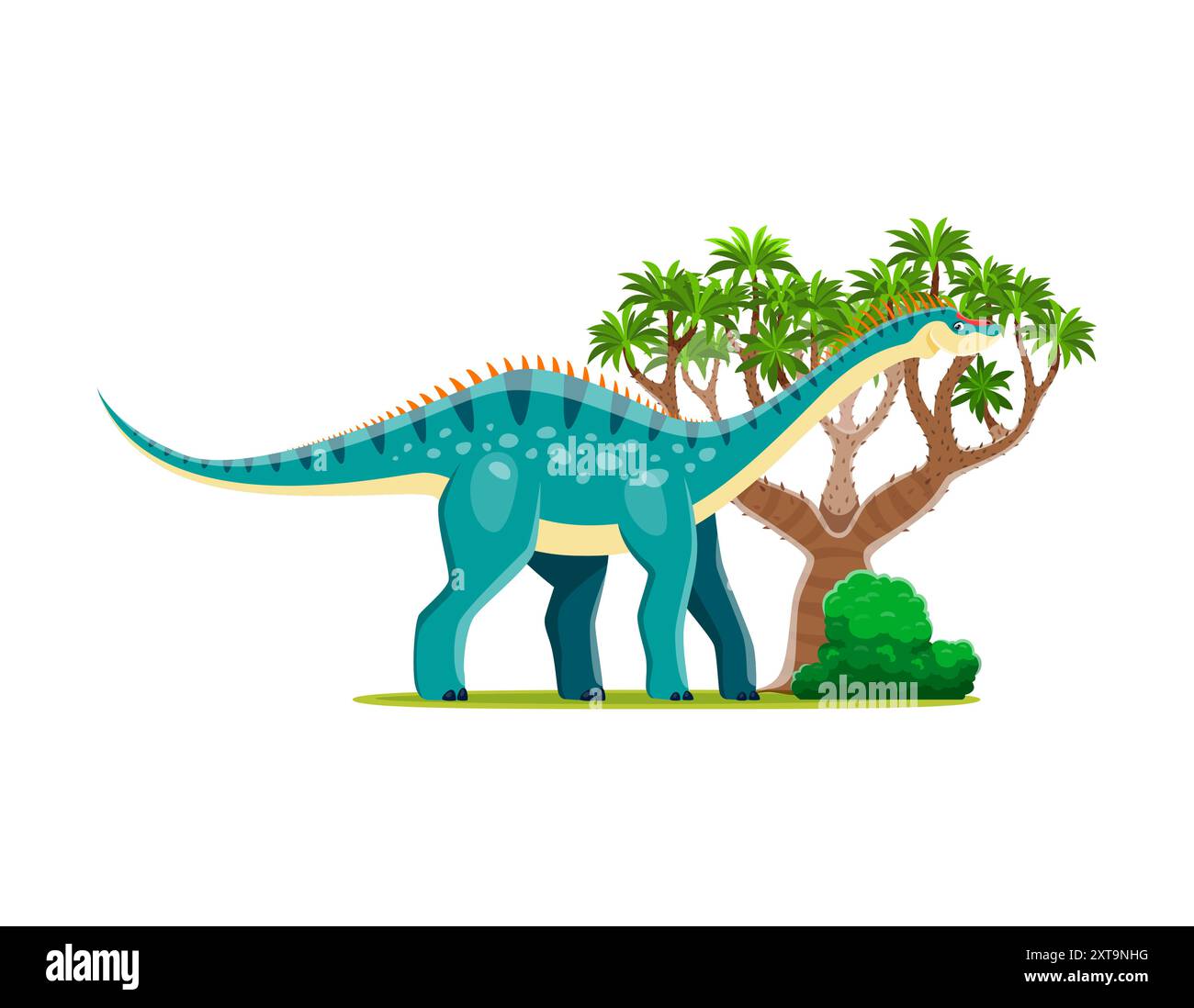 Cartoon dicraeosaurus prehistoric dinosaur character. Isolated vector ...