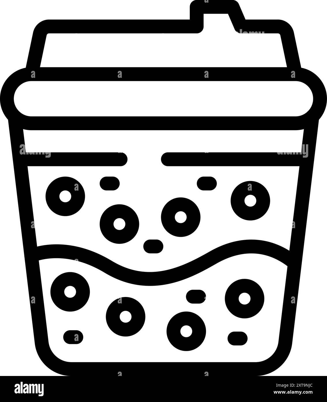 Simple vector icon of a refreshing bubble tea beverage with tapioca ...