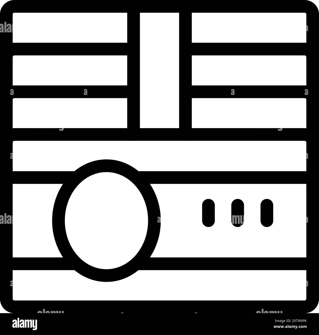 Simple washing machine front panel with buttons and display icon ...