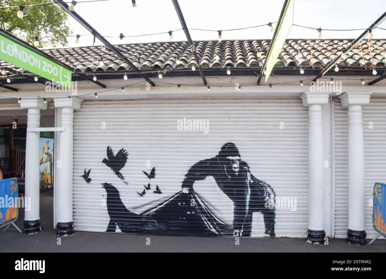 London, UK. 13th August 2024. A new artwork by Banksy has appeared at ...