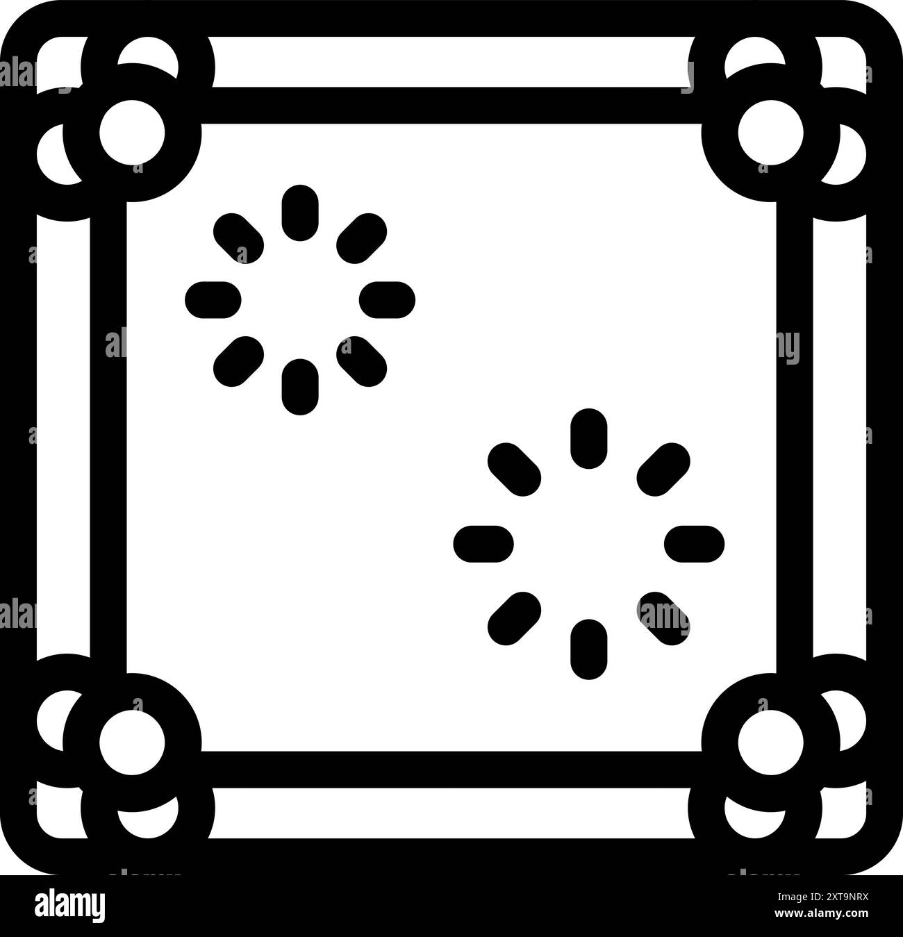 Square frame with rounded corners and floral decorations at each corner ...
