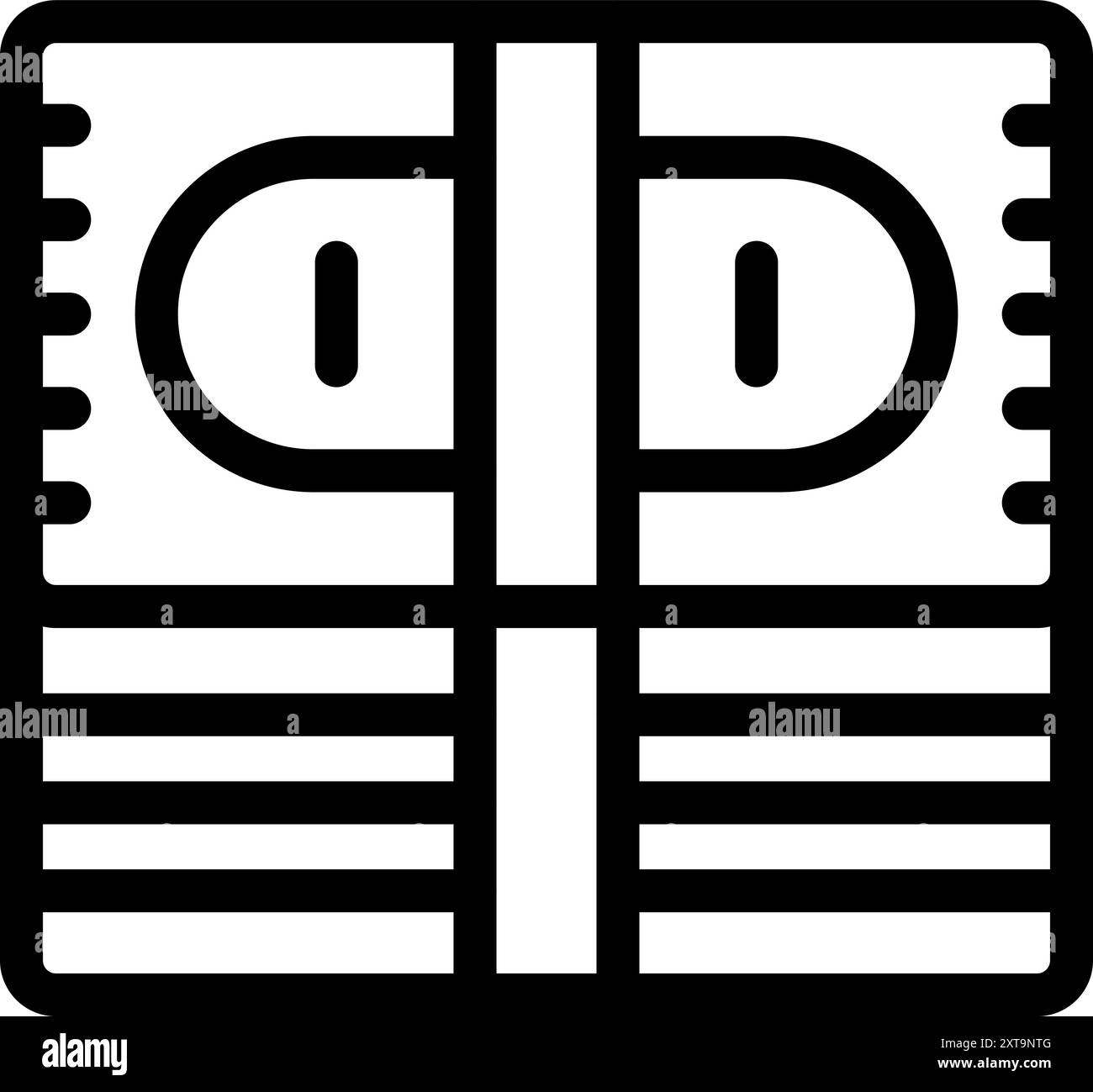 Simple line drawing symbolizing an audio cassette tape, evoking ...