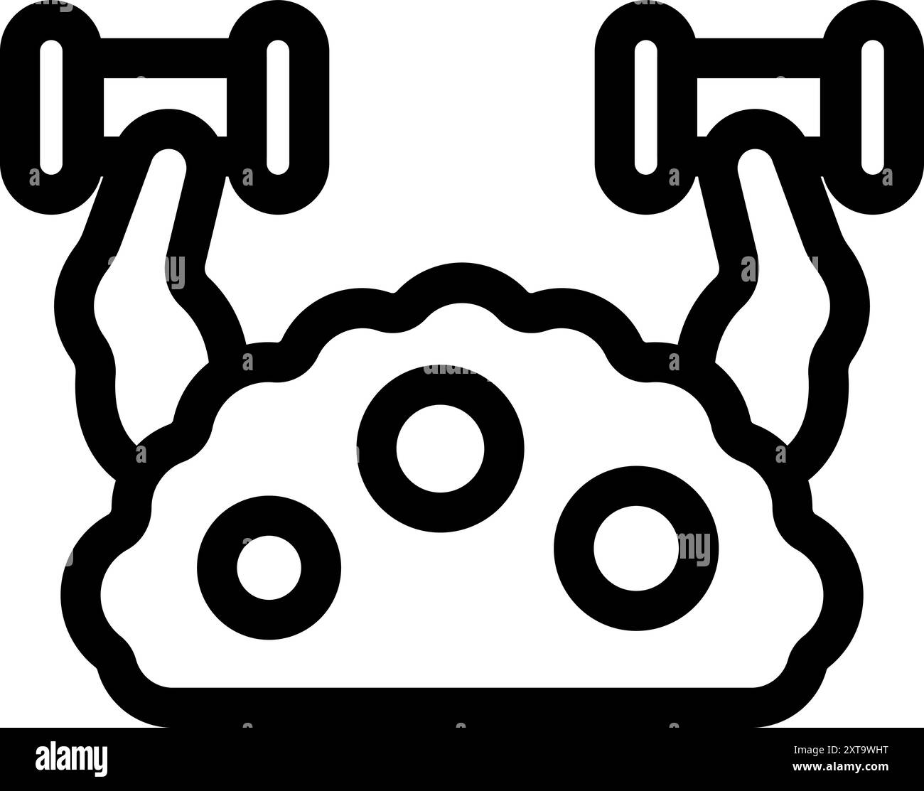 Icon of a strong mind lifting weights representing mental health Stock ...
